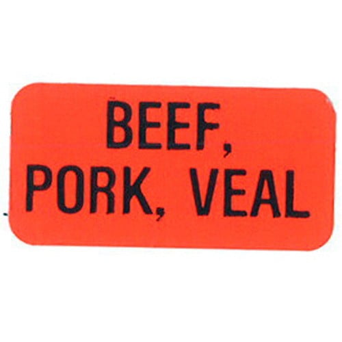 Specialty Printing Grabber Label Dayglo Red with Black Print, 1.375" x ...