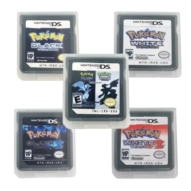NDS 2DS 3DS XL Pokemon Lack White Black 2 White 2 Game Card for Nintendo Video Games