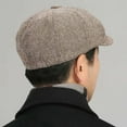 Bibifish Mens Black Newsboy Cap Classic Herringbone Texture Stitched ...