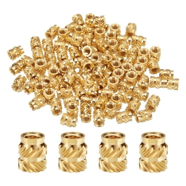 M3 x 3mm(L) x 5mm(OD) Brass Knurled Threaded Insert Embedment Nuts 50 ...