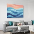 Colorful Ocean Sunset Canvas Print Wall Art, Coastal Gradient Ocean ...