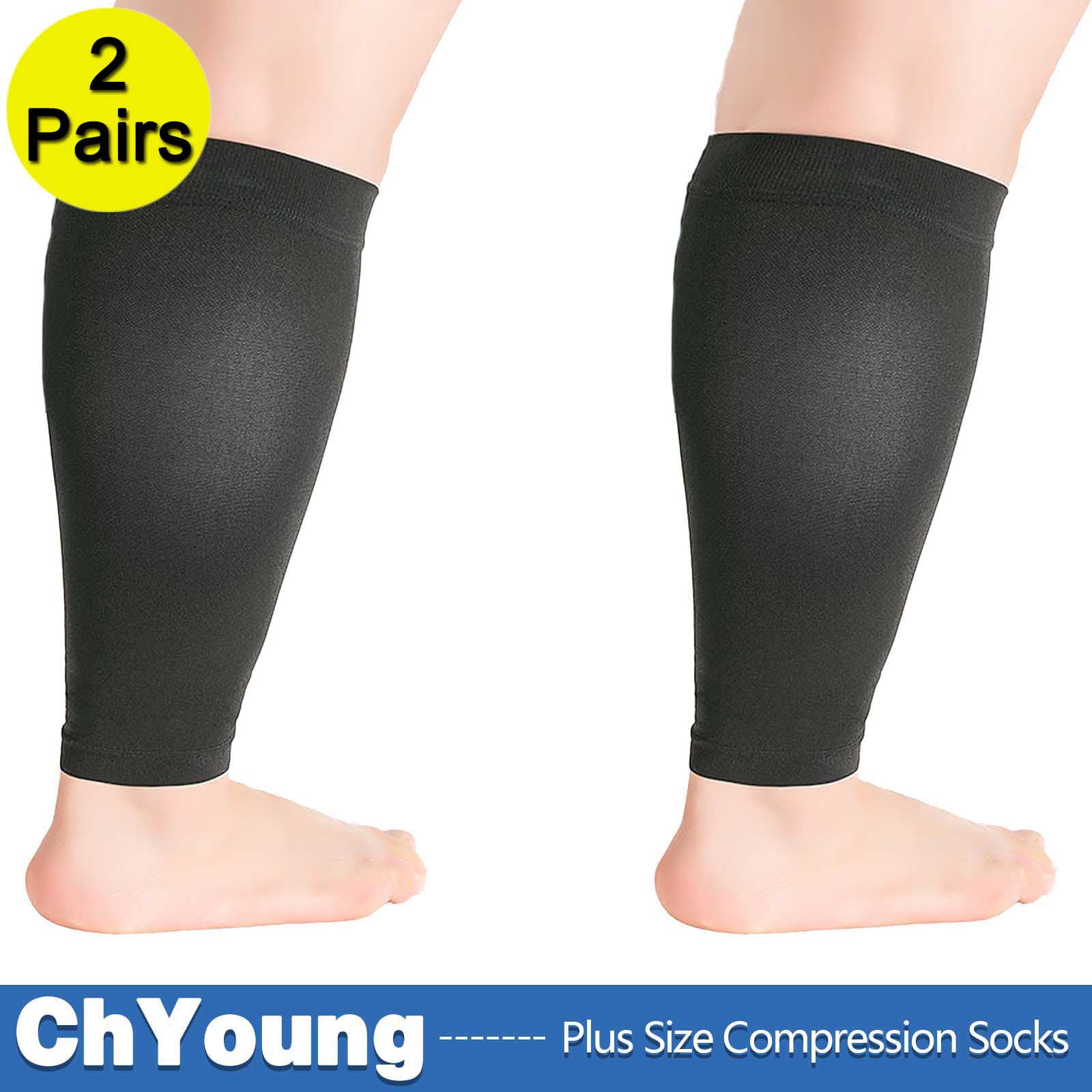 2Pack S Extra Wide Calf Compression Stockings for Women & Men, Plus ...