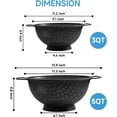 Black Colander for Kitchen, 3QT, Stainless Steel Pasta Strainer with ...