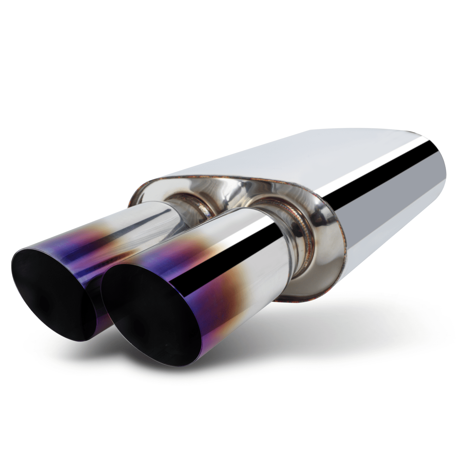 M-AUTO 2.5"Inlet 3"Outlet [DUAL EXHAUST MUFFLER] Stainless Steel ...