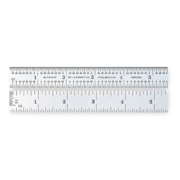 Steel Rule,End Graduations,6 In,4R Grad - Walmart.com