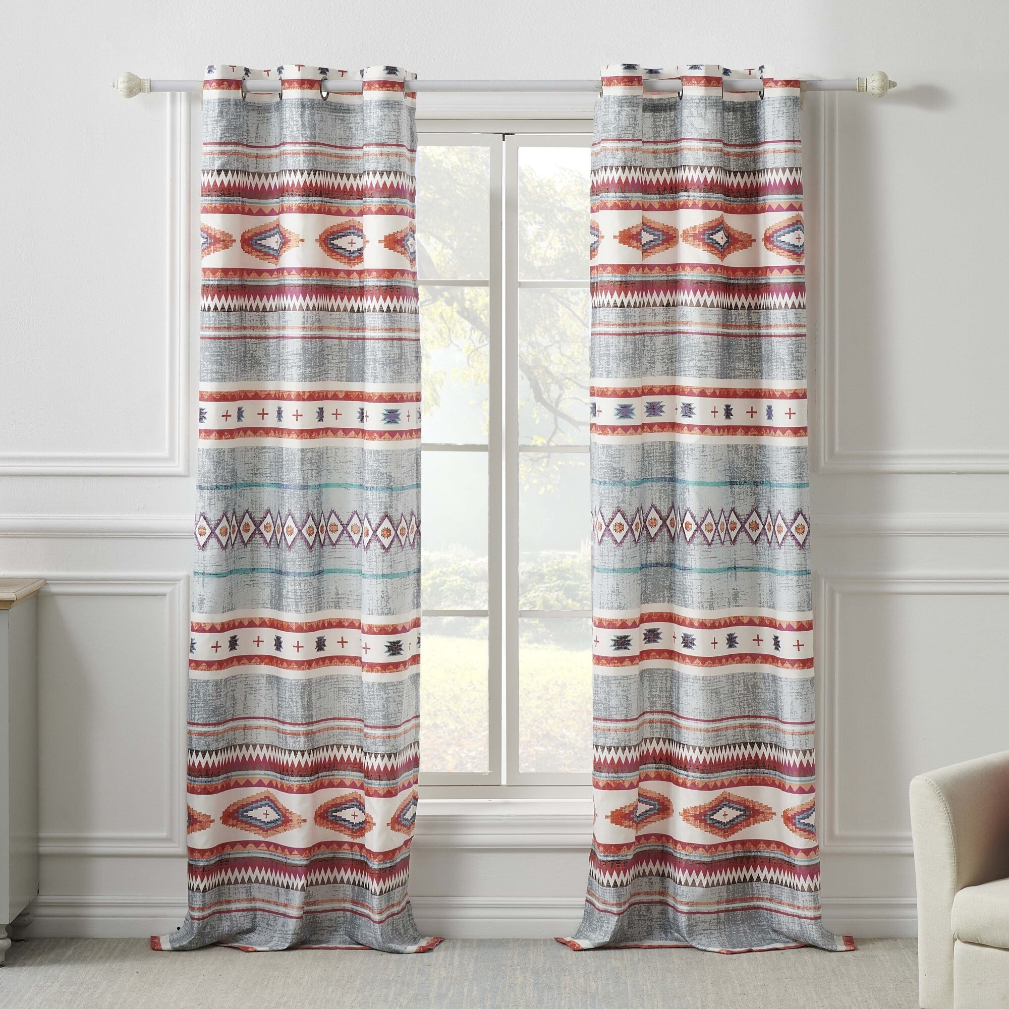 Greenland Home Fashions Kiva Western Boho 84-inch Curtain Panels (Set ...