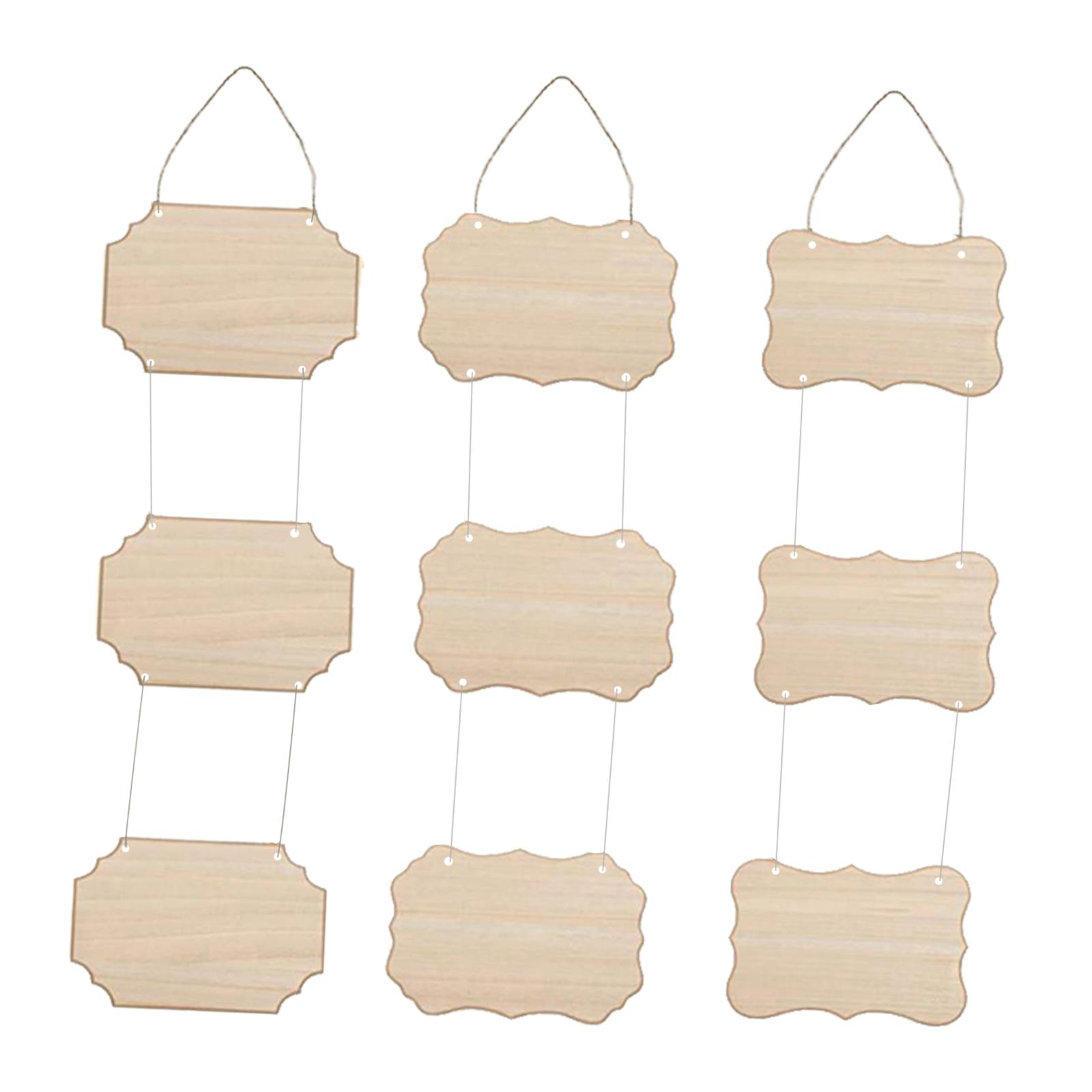 Buy Set of 3 Unfinished Wooden Shape Paint Pouring Wood Signs Boards ...