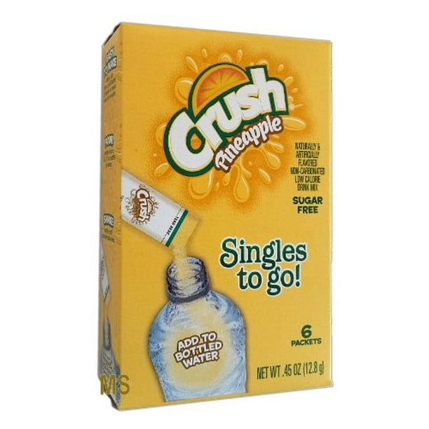 Crush Singles To-Go Pineapple Drink Mix, 0.45 Oz., 6 Packets - Walmart ...