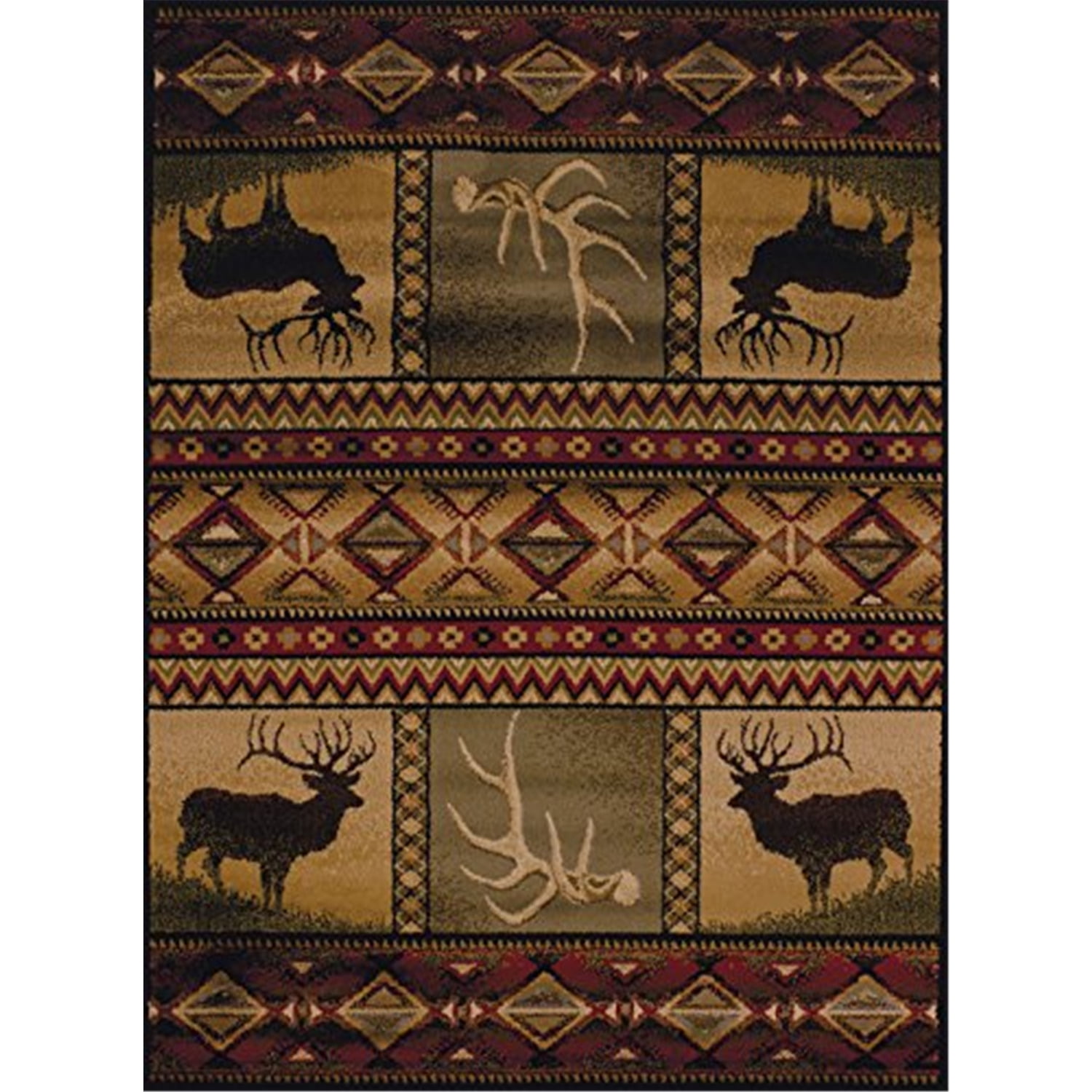 United Weavers Essence Bull Elk Multi Woven Polypropylene Runner Rug, 1 ...