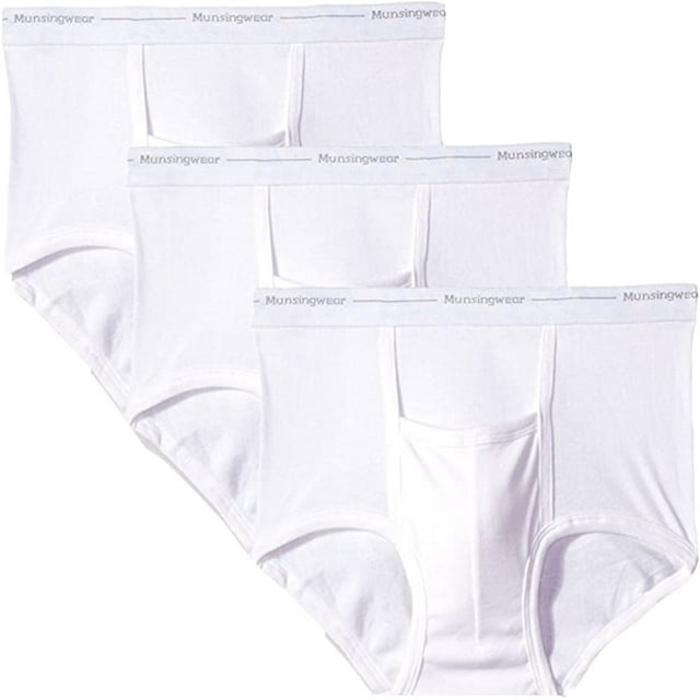 Munsingwear - Mens 3 Pack Full Rise Briefs, White 21188-32 - Walmart.com