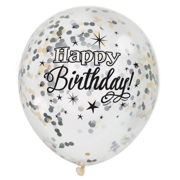Click here for Unique Pretzels Glittering Birthday Clear Latex Ba... prices
