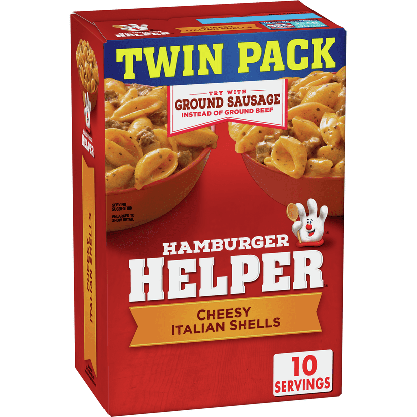 Hamburger Helper, Cheesy Italian Shells Twin Pack, 12.2 oz box ...