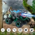 HNH Remote Control Dinosaur Car, RC Monster Truck with Spray, Light, Sound, All-Terrain Wheels ...