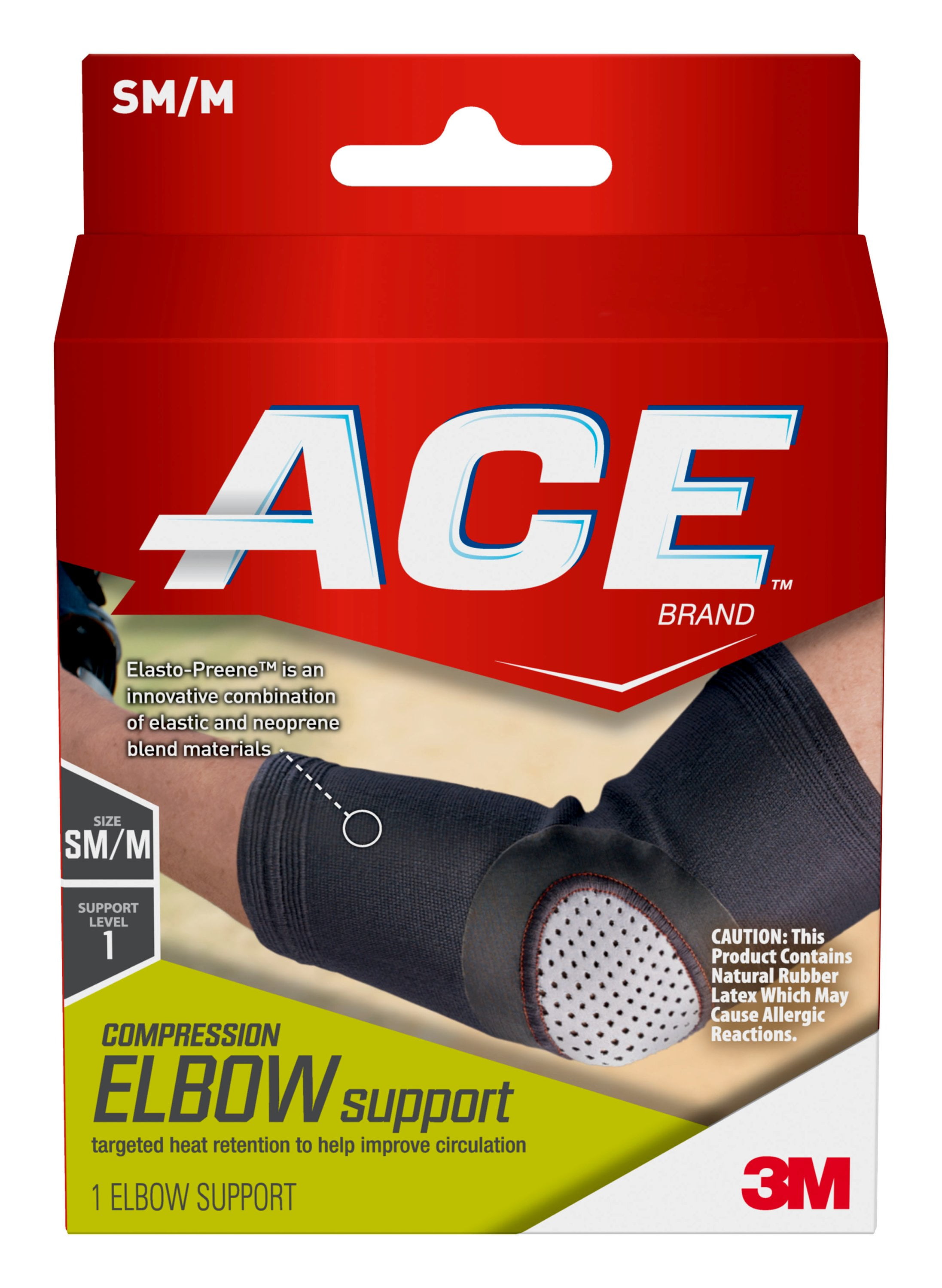 ACE Brand Compression Elbow Brace, Small/Medium, Black, 1/Pack ...