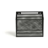 MyOfficeInnovations 3 Compartment Wire Mesh File Organizer Matte Black ...