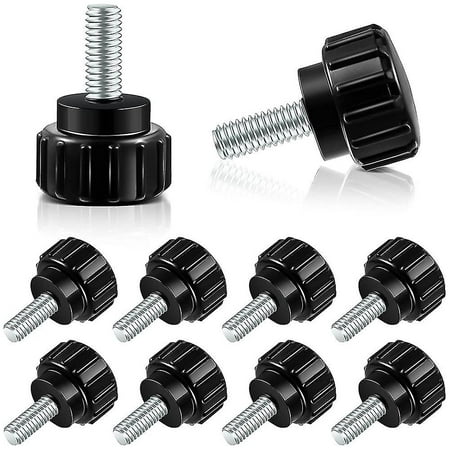 M4 X 10 Mm Carbon Steel Threaded Knurled Thumbscrew Screw, Black (10) | Walmart Canada