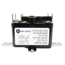 Appli Parts Heavy Duty Switching Fan Relay 90-380, 24 Volt Coil, 50 ...