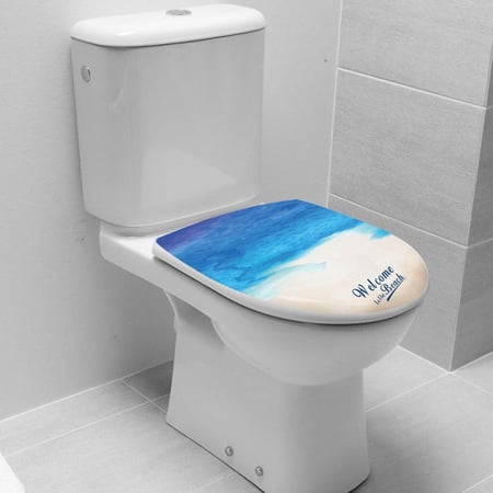 Sea Beach Printed Sticker WC Pedestal Toilet paste;Toilet Stickers;3D ...
