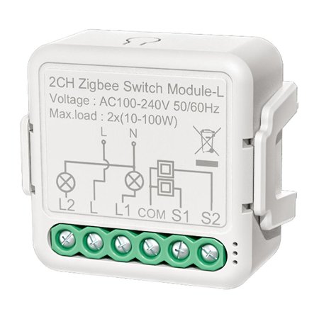 Tuya Zigbee Light Switch Module No Neutral Wire, 2 Way (2 Gang ...