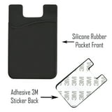 Cell Phone Wallet Sticker w/ Adhesive Sticky Back - Silicone Pocket ...