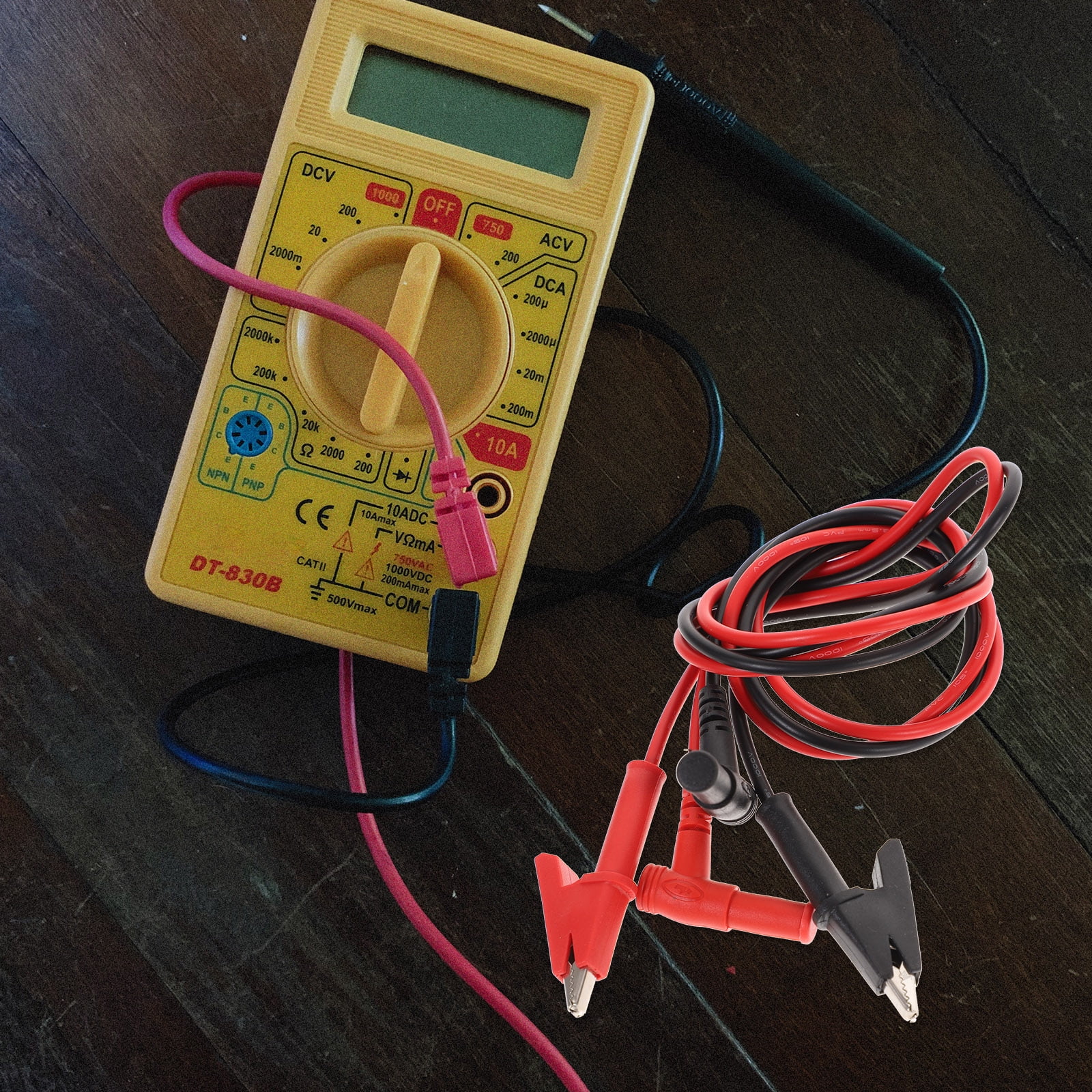 Frcolor 1 Pair Multimeter Alligator Clips Test Cable Multimeter Testing ...