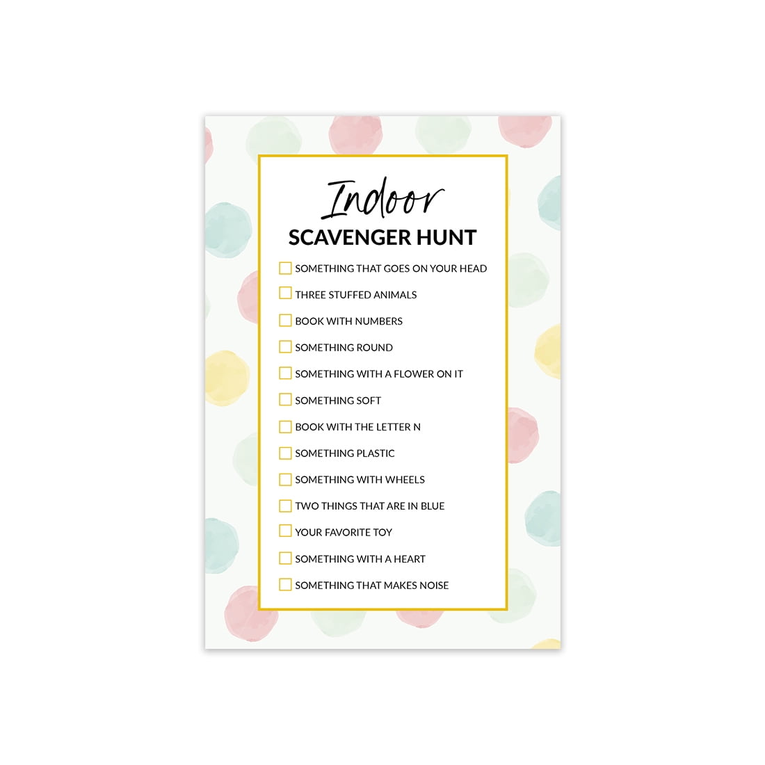 Koyal Wholesale Pastel Polka Dots Indoor Scavenger Hunt Game Cards ...