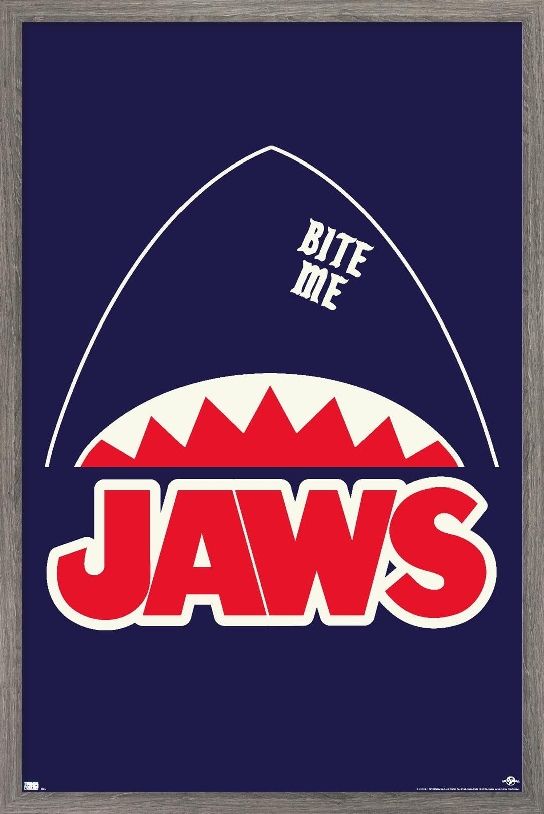 Jaws - Minimalist Logo Wall Poster, 14.725" x 22.375", Framed - Walmart.com