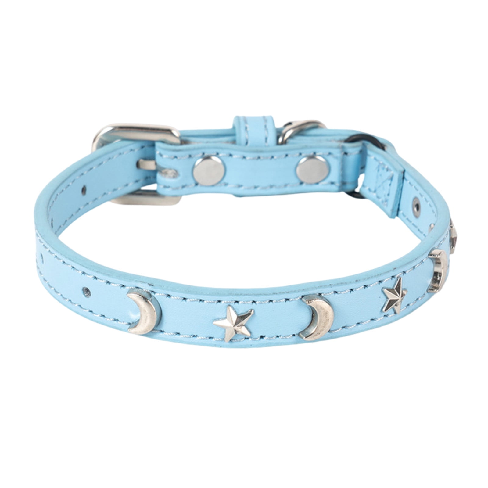 Click here for Vivavault Leather Cat Collar With Star Moon Charms... prices