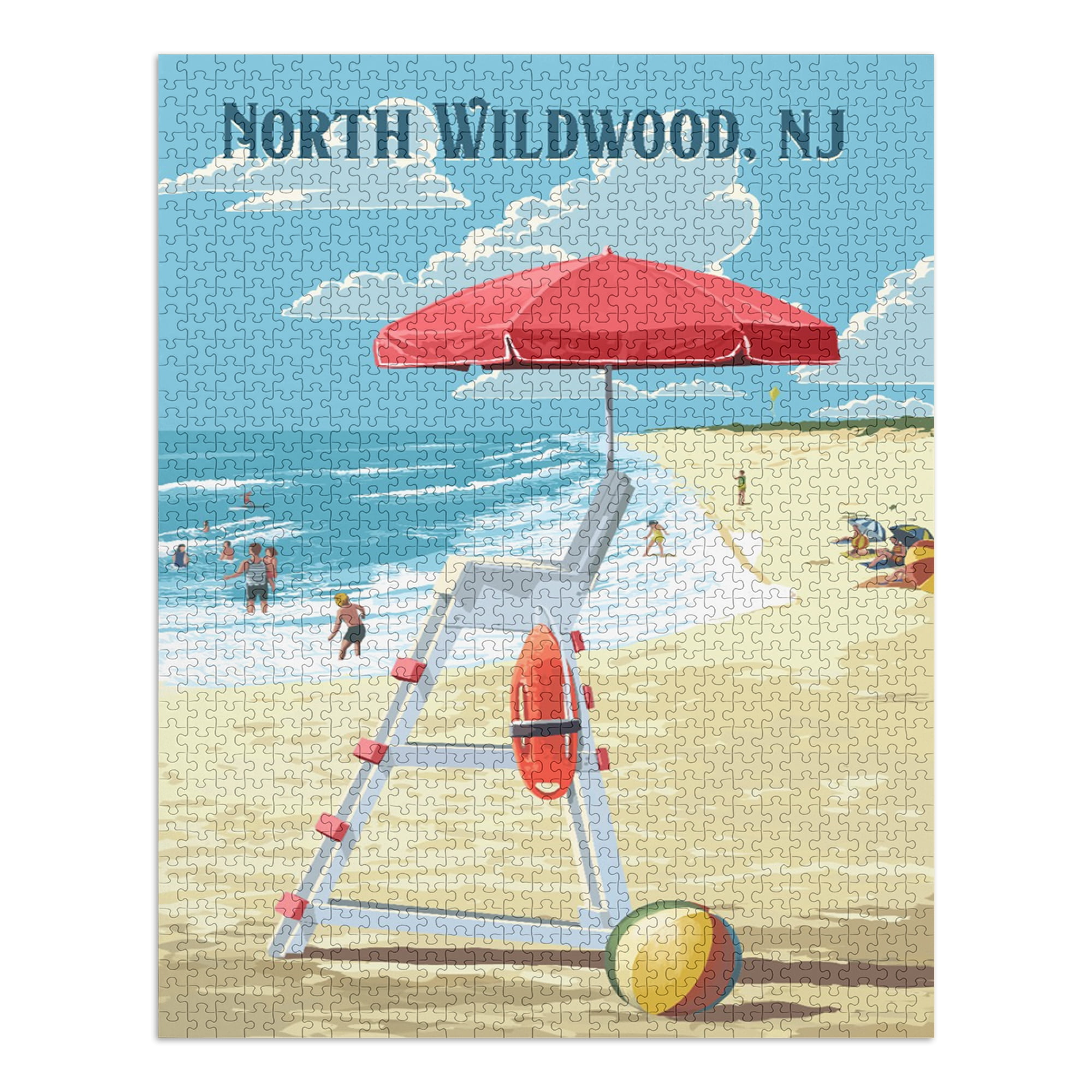 North Wildwood, New Jersey, Lifeguard Stand on Shore (1000 Piece Puzzle ...