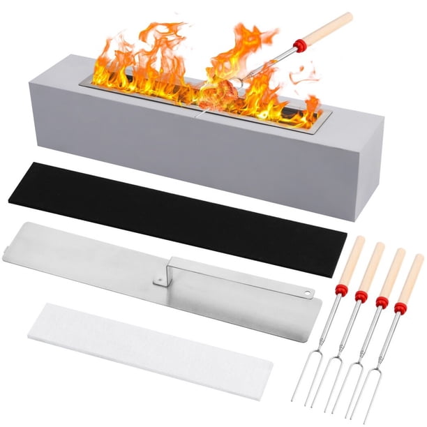 Tabletop Fire Pit, Rectangular Tabletop Fireplace, Alcohol Concrete ...