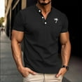 Black Brunch Button T Shirt for Mens Fall Summer Short Sleeve Boat ...