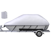 KFFKFF Boat Cover 600D Waterproof 14-16 ft Boat Cover V-Hull Tri-Hull ...