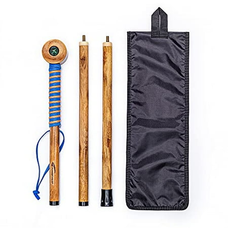 FOREST PILOT 3 Pieces Detachable Hardwood Walking Stick with a Compass ...