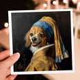 3drose, Papillon Dog with Pearl Earring Golden Age Painting, 6 Greeting ...