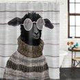 Black Sheep Shower Curtain for Bathroom, Glasses Brown Sweater Wood ...