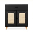 Cat Litter Box Furniture with Slot Row & Ventilation - Black/Wood ...