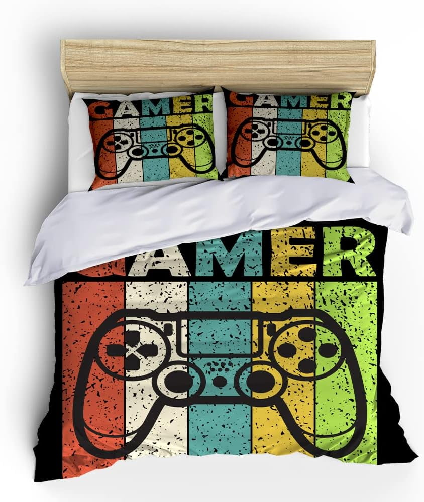 Vichonne Gamer Bedding Sets for Boys Twin Size,3 Piece Games Gamepad ...
