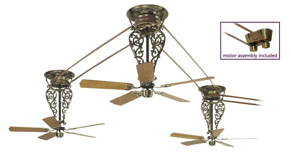 Fanimation FP580AB Bourbon Street Belt Driven Ceiling Fan Motor Antique ...
