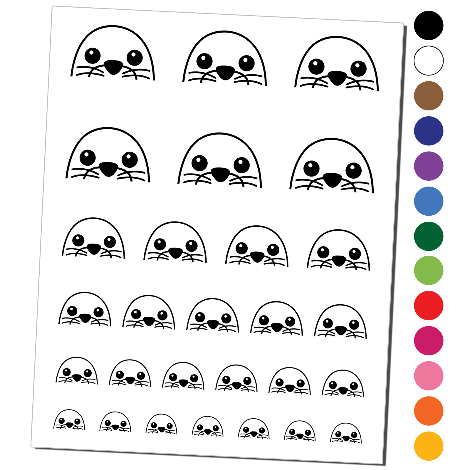 Peeking Seal Water Resistant Temporary Tattoo Set Fake Body Art ...