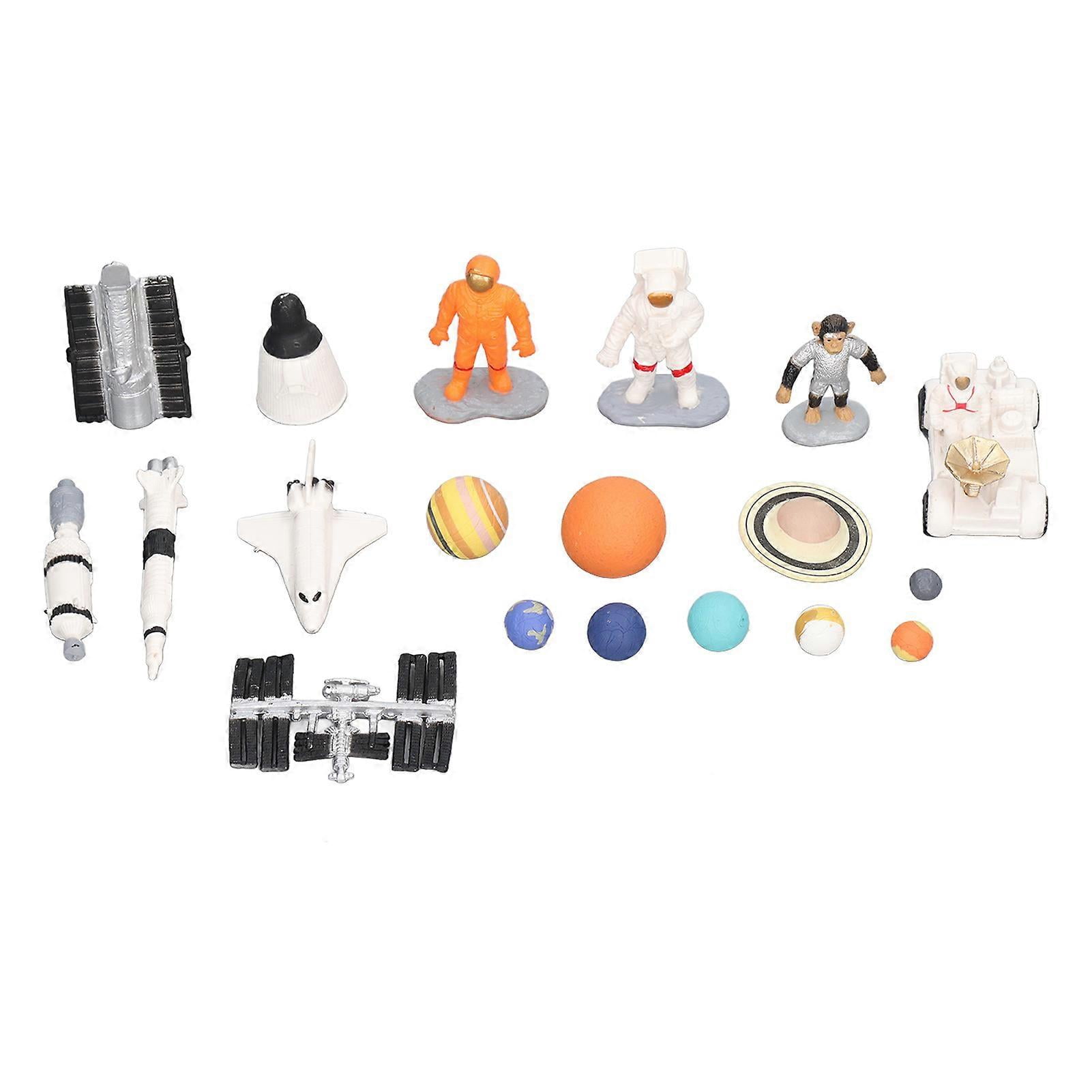 19Pcs Space Model Toys Aerospaceplane Satellite Lunar Rover Astronaut 9 ...