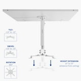VIVO Universal White 2x2 ft Drop Ceiling Height Adjustable Projector ...
