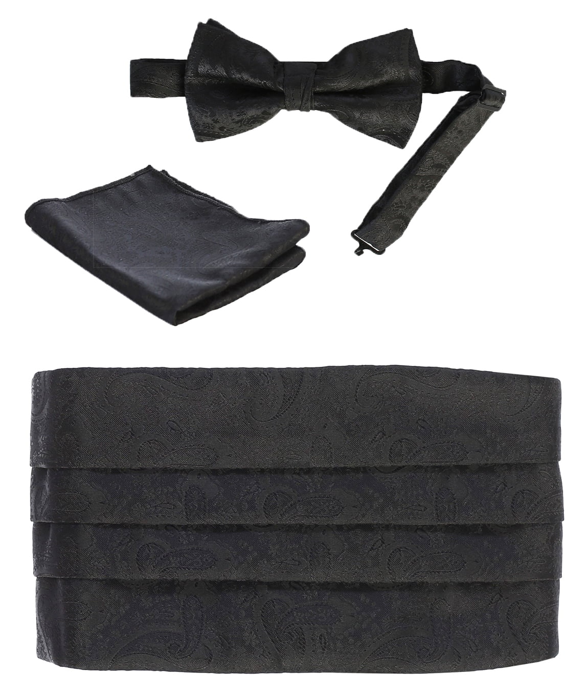 Gioberti Men's Adjustable Satin And Paisley Cummerbund Set With Formal ...