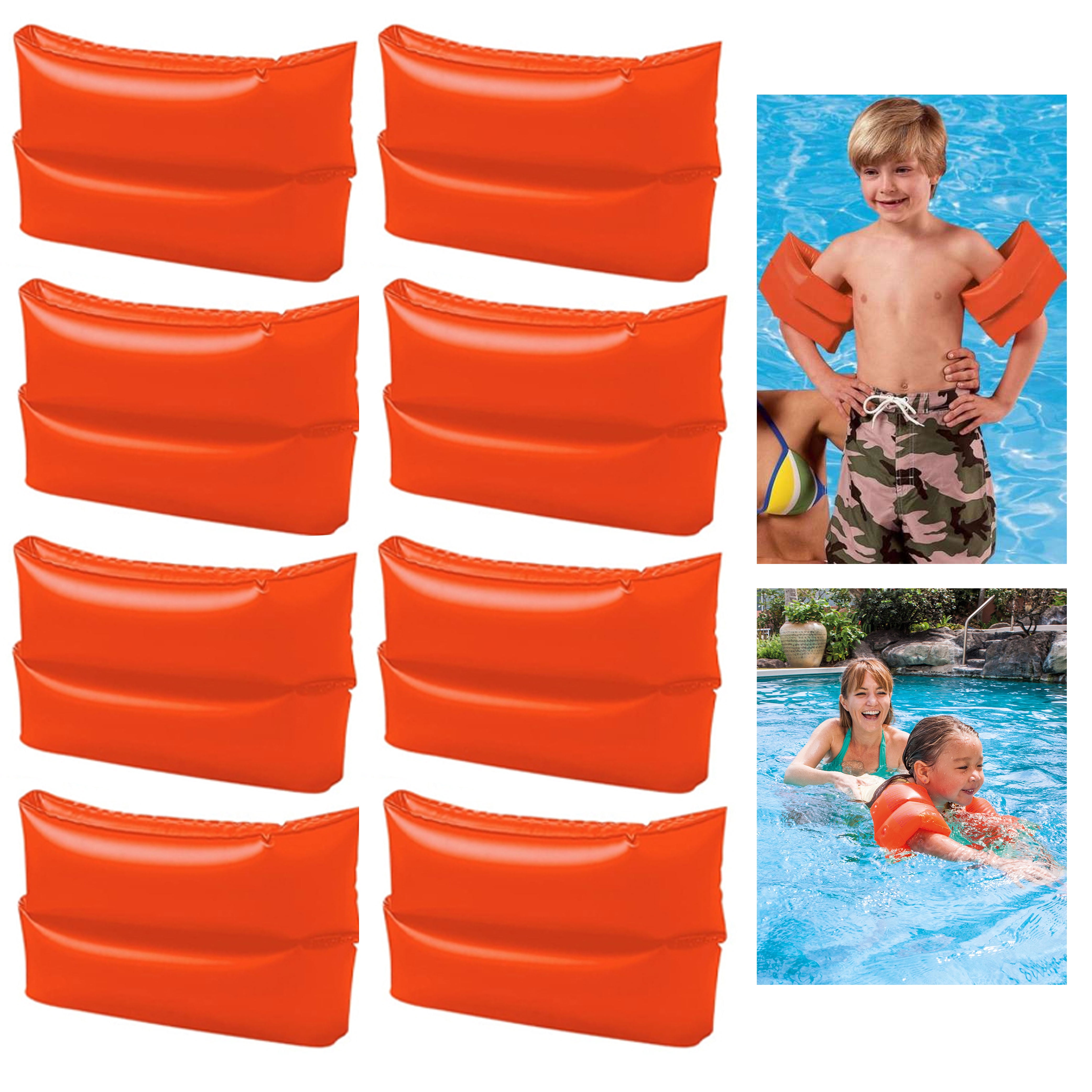 4 Pairs Floaties Arm Bands Float Inflatable Kid Swim Wings Pool Beach ...