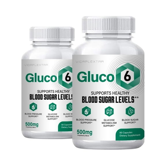 (2 Pack) Gluco 6 - Advanced Glucose Diabetic Support & Blood Sugar ...