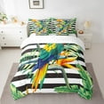 7Pcs Cartoon Parrot Comforter Sets Queen, Colorful Animal Comforter Set ...