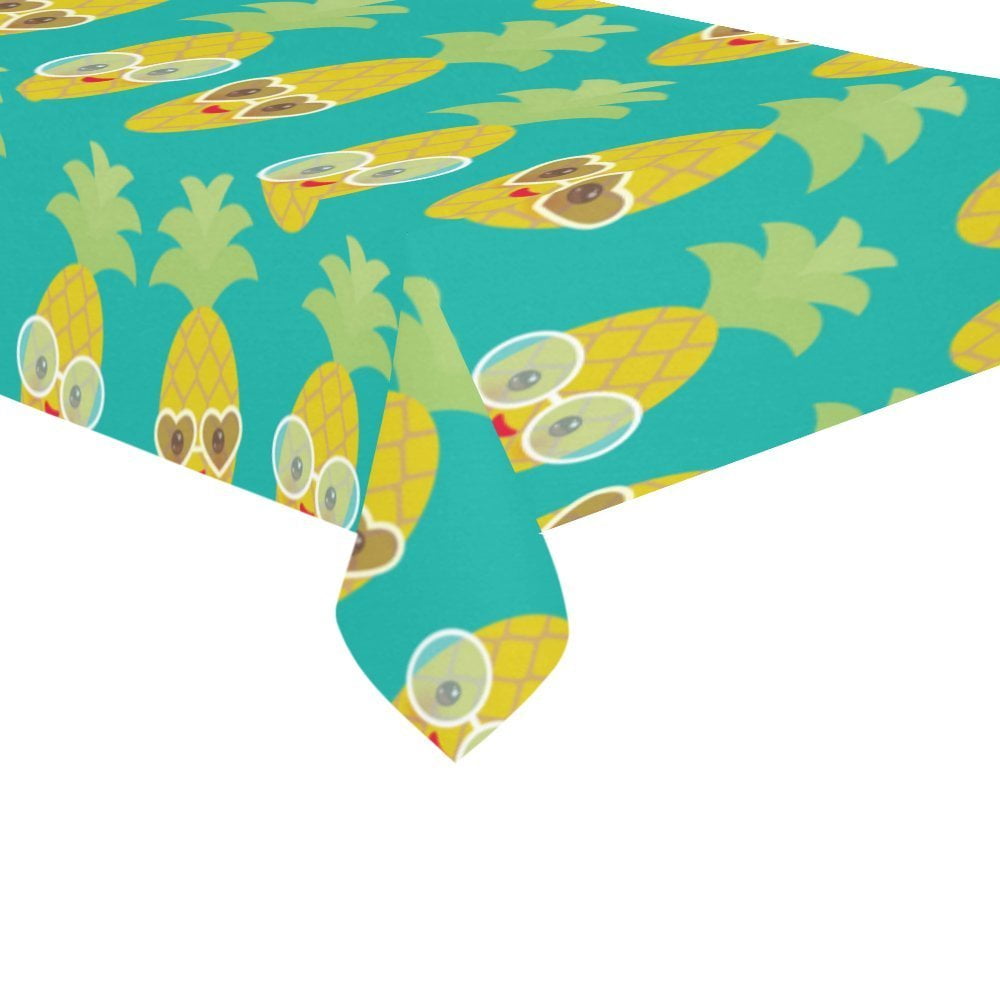 MYPOP Kawaii Pineapple Emotion Tablecloth 60x104 Inches, Fruit with ...