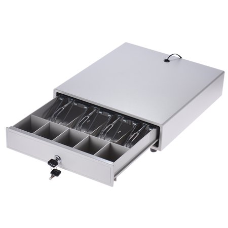 Heavy Duty Electronic Cash Drawer Box Case Storage 4 Bill 5 Coin Trays ...