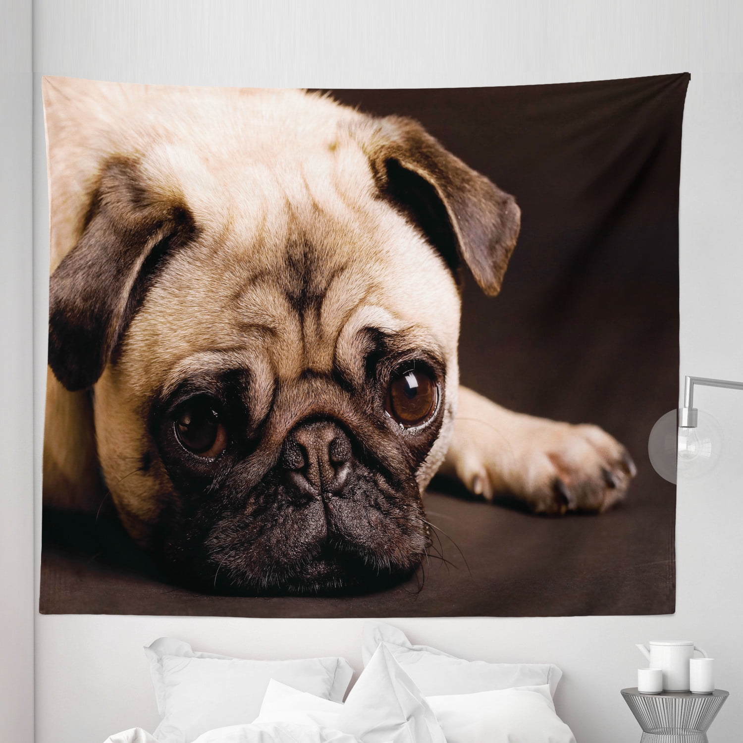 Pug Tapestry, Photograph of a Pet Its Little Paws Pure Bred Dog Image ...