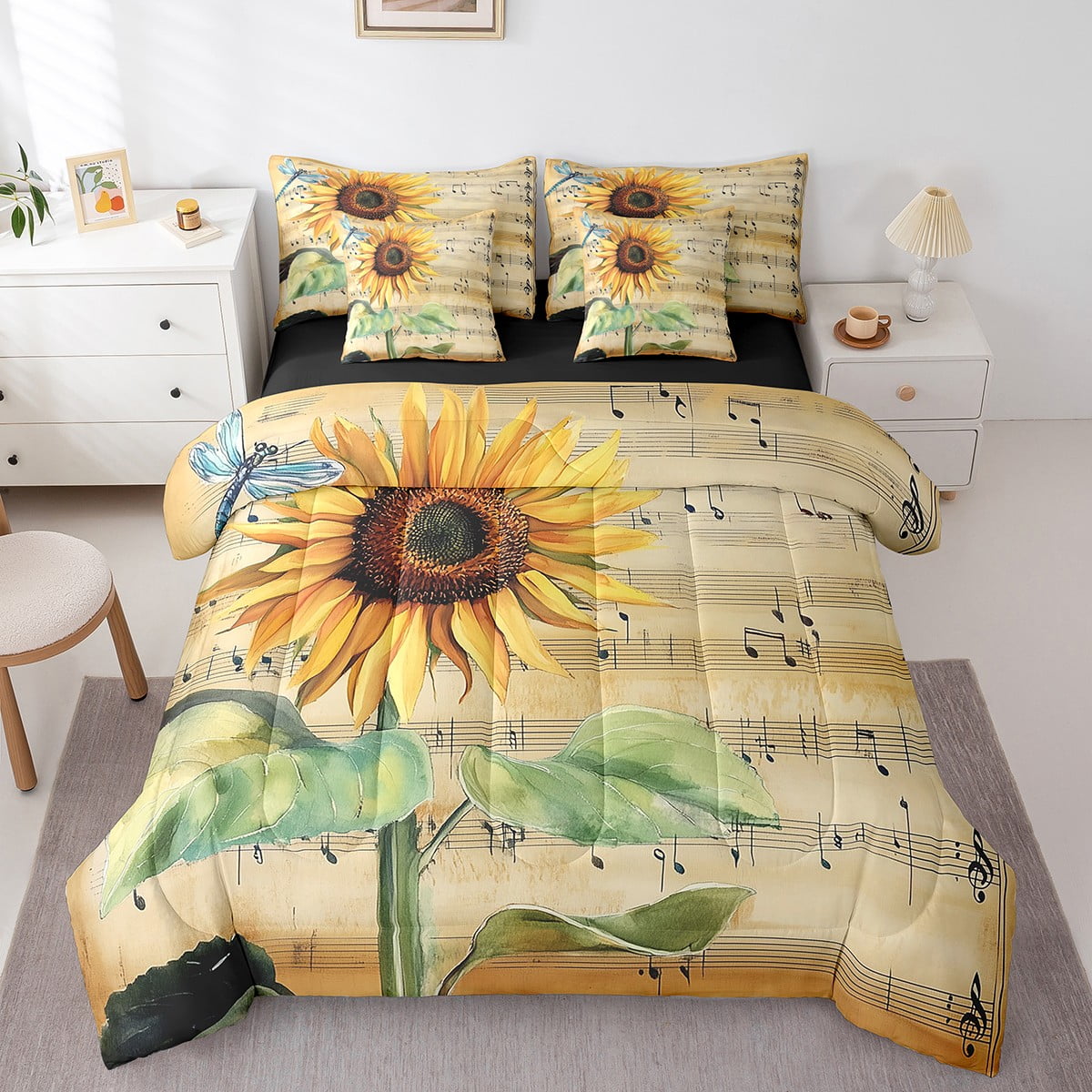 Click here for Erosebridal Sunflower Bedding Sets Twin Size melod... prices