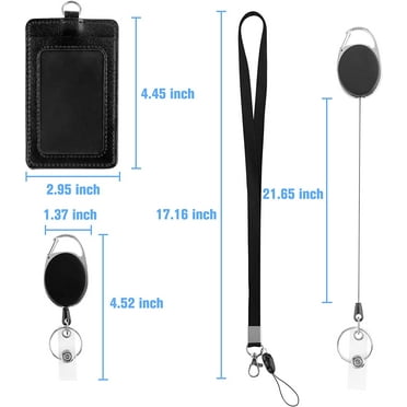 Retractable ID Badge Holder, Bling Crystal Leather Neck Strap Lanyard ...
